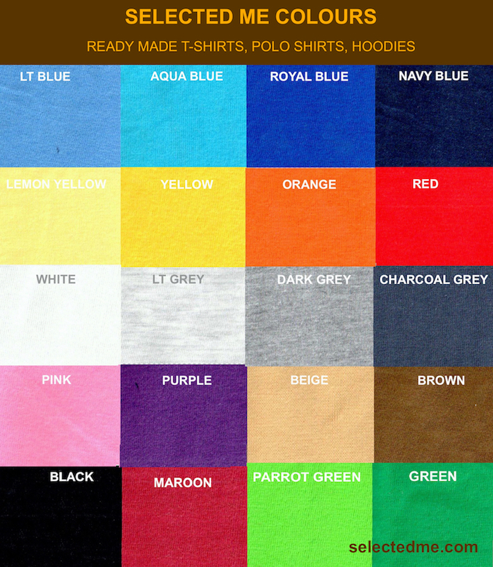 Polo T shirts Colour Guide Card Readymade Stocks
