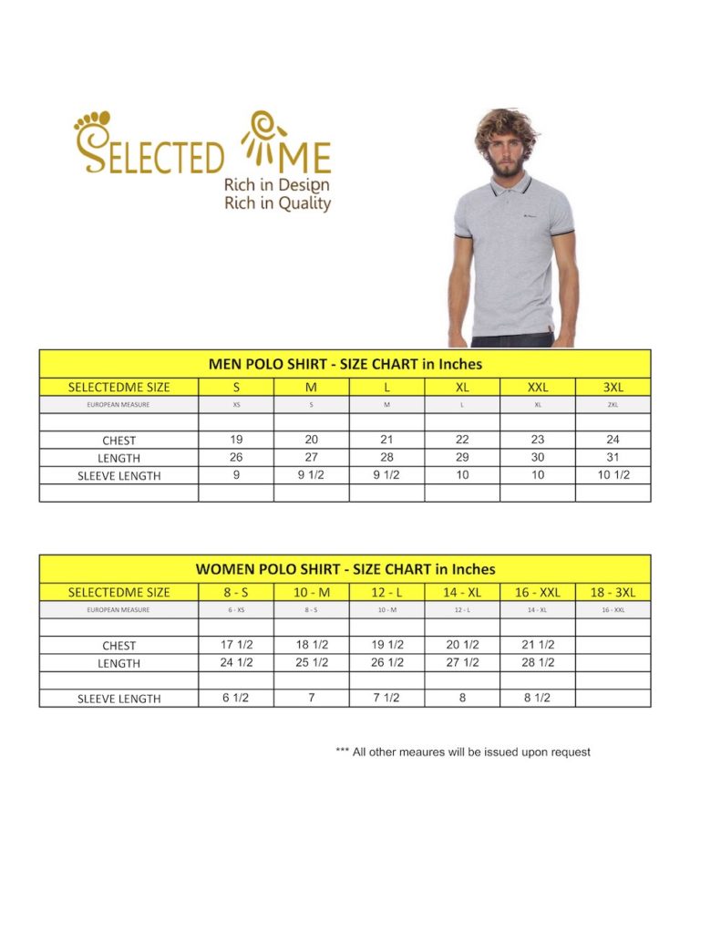 Polo shirt size Guide - Men, Women, Boys and Girls